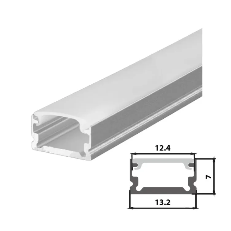 Set aluminijumski profil za LED trake 2m 13.2x7