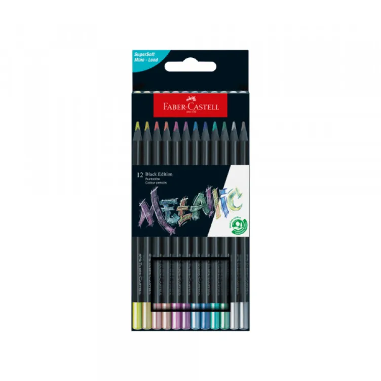 Drvene bojice Faber Castell Black Edition 1/12 metalik 116415