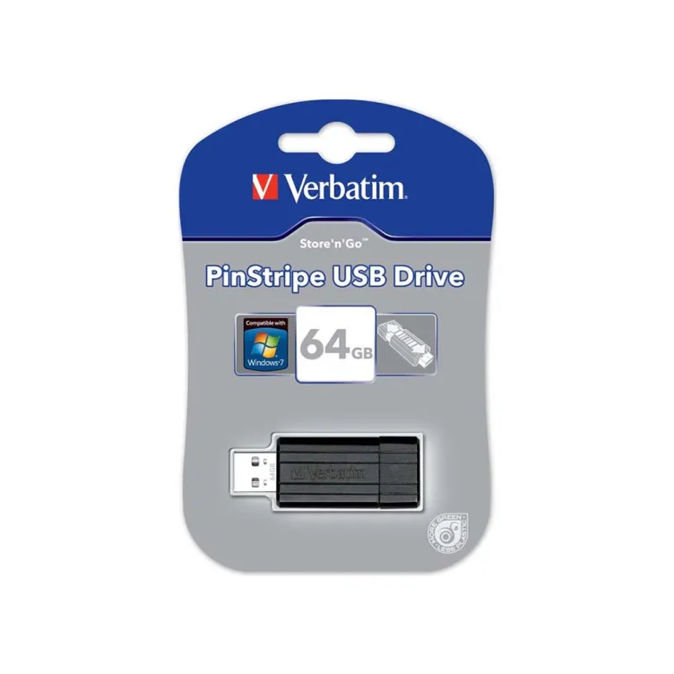 Flash USB 64GB Verbatim 2.0 Pin stripe
