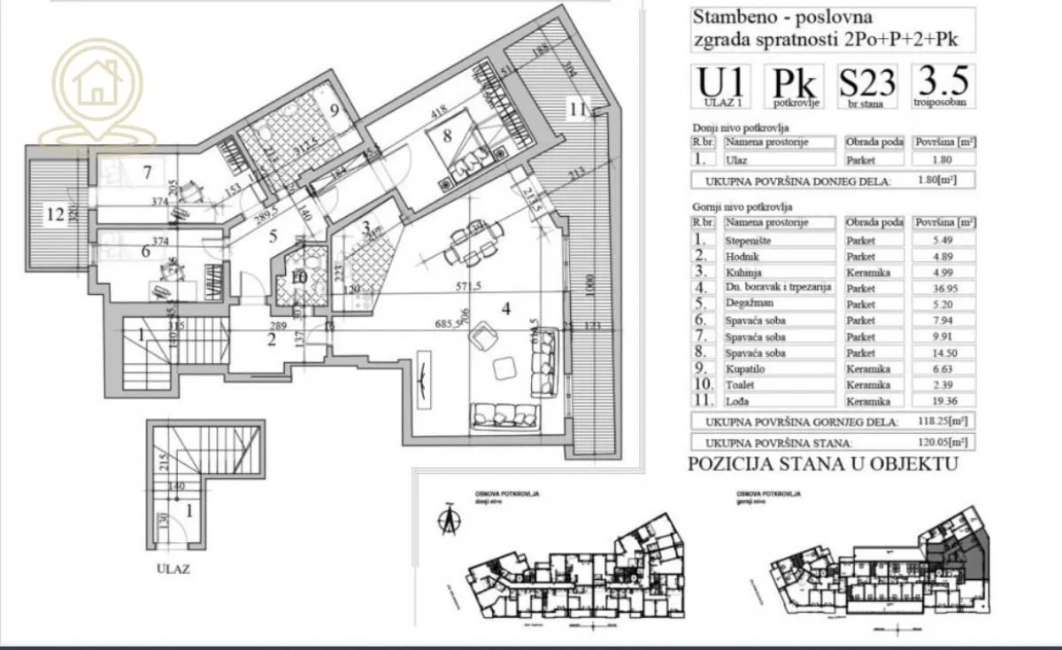 Prodaja, trosoban stan, 130m², Grbavica, Novi Sad Sve Podlokacije