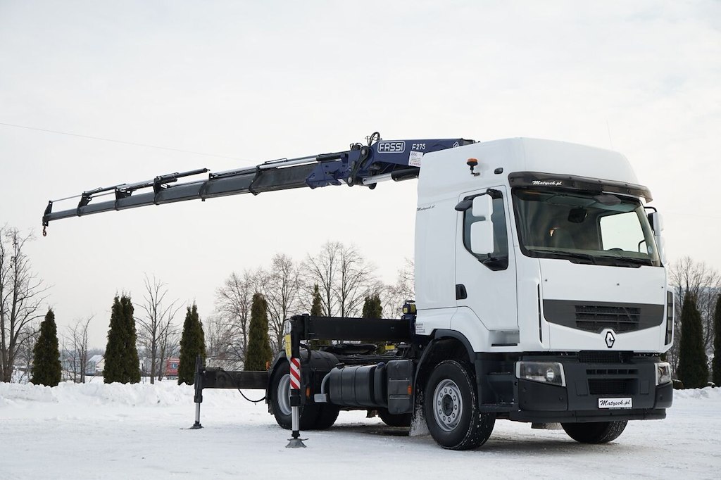 Renault PREMIUM LANDER 460 DXI / 4x2 / HDS FASSI F275A 2.6 / WYSIEG 17 m tegljač