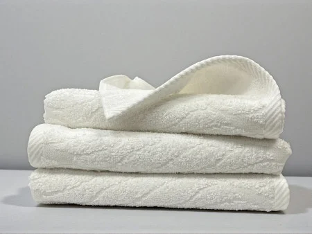 Peskir 50×100 cm – 100% Pamuk sa Žakard Motivom od Indijskog Pamuka White ( VLK000657-white )