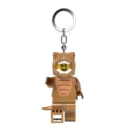 Lego Minifigure privezak za ključeve sa svetlom: Tip u kostimu ti-reksa ( LGL-KE237H )