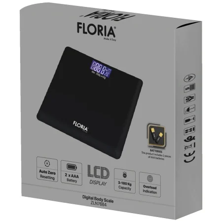 Floria ZLN7684 Vaga staklena, digitalna, do 180 kg