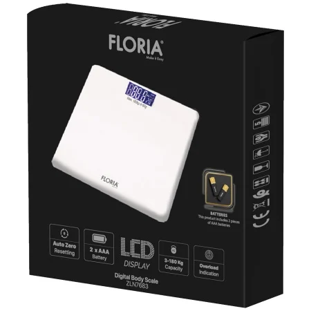 Floria ZLN7683 Vaga staklena, digitalna, do 180 kg