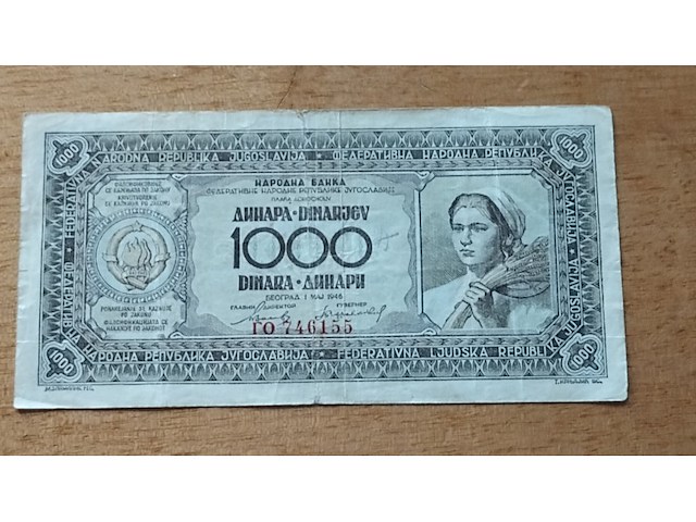 1000 Dinara 1946.g - FNRJ -