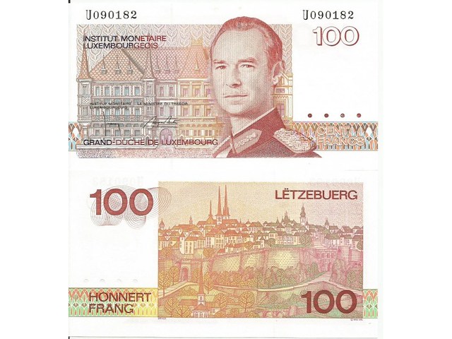 LUKSEMBURG Luxembourg 100 francs 1986. UNC