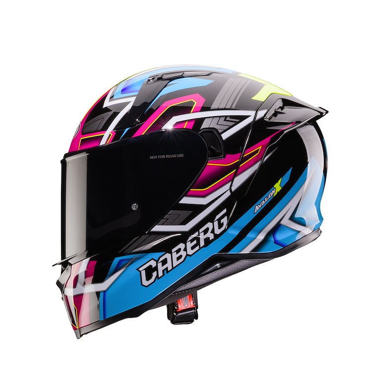 CABERG AVALON X BRAMA Black/Light Blue/Yellow fluo/Fuchsia-PINK MOTO KACIGA