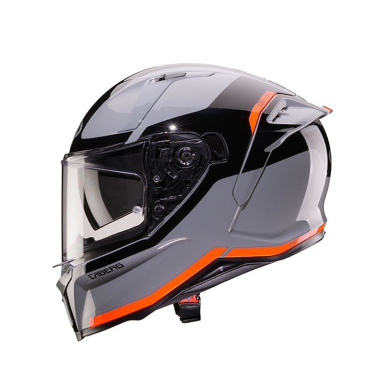 CABERG AVALON X PURE GREY/BLACK/RED FLUO MOTO KACIGA