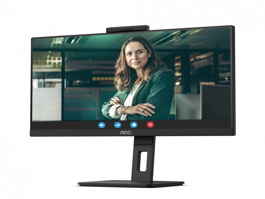 Monitor AOC Q27P3QW 27"/IPS/2560X1440/75/4ms GTG/HDMI2X,DP,USB/VESA/zvucnici/kamera/crna