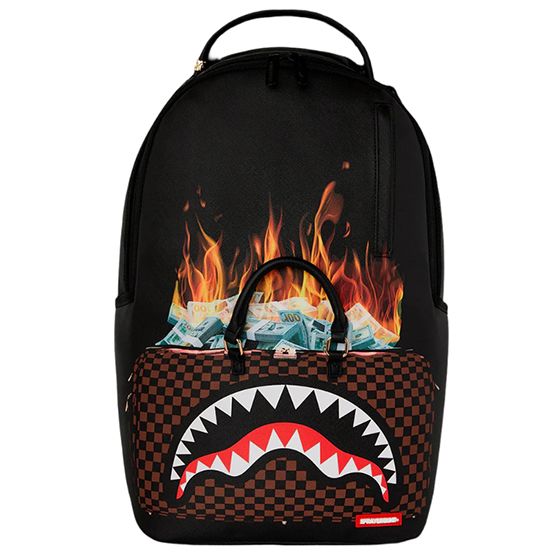 BAG OF MONEY ON FIRE BACKPACK 'BLACK'