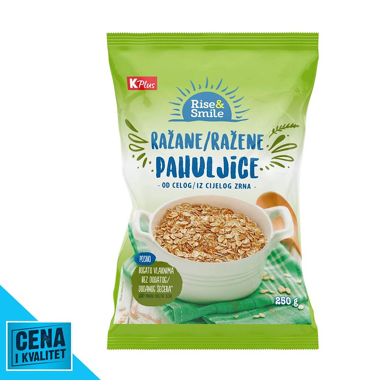 Rise&smile ražane pahuljice 250g rise&smile