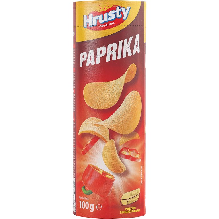 Hrusty čips paprika u tubi 100g hrusty