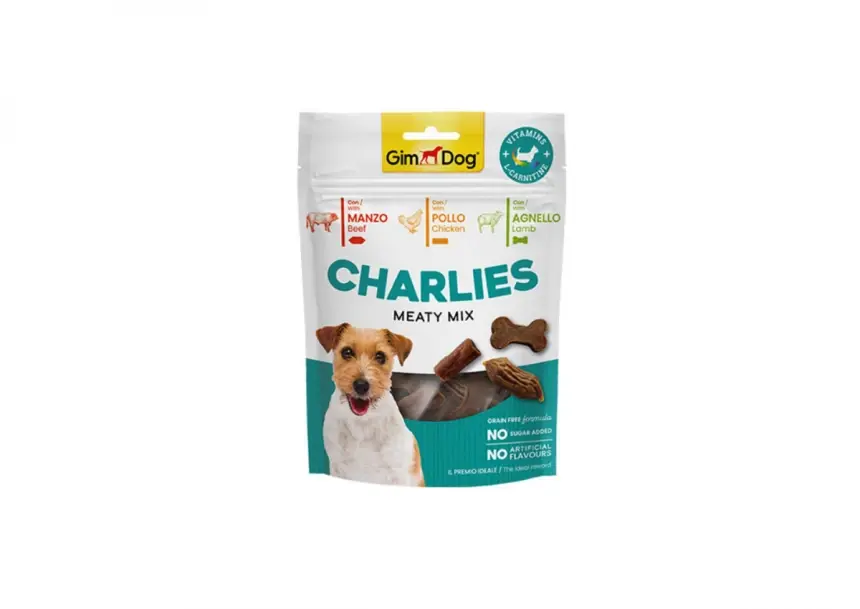 GIMDOG CHARLIES MEATY MIX - govedina, piletina, jagnjetina, poslastica za pse 70g