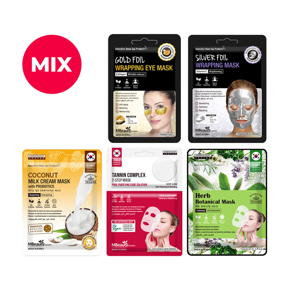 MBeauty MIX različitih sheet maski za lice, 5 komada