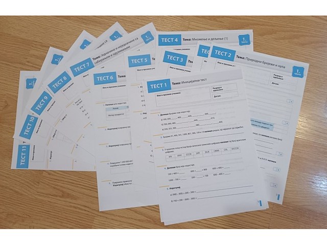 4. razred testovi iz matematike KLETT