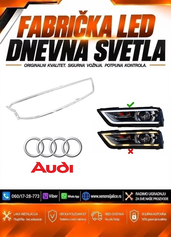 LED DNEVNO SVETLO FABRICKI MODEL U FARU AUDI Q3 10-15 XENON