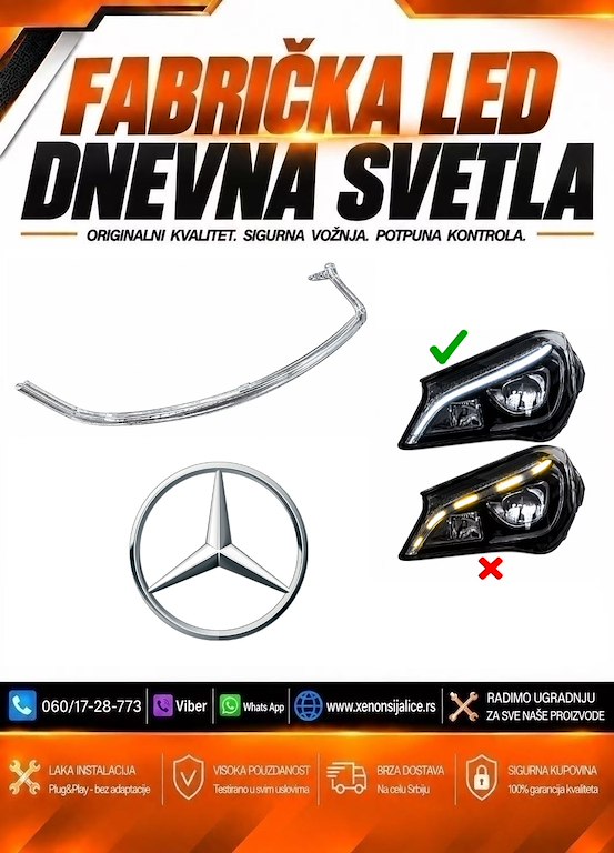 LED DNEVNO SVETLO FABRICKI MODEL U FARU MERCEDES CLA 16-19 LED