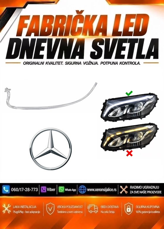LED DNEVNO SVETLO FABRICKI MODEL U FARU MERCEDES GLC 15-19 LED