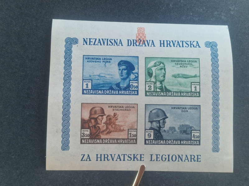 NDH 1943 *Čist Nezupčen Blok* Za Hrvatske Legionare