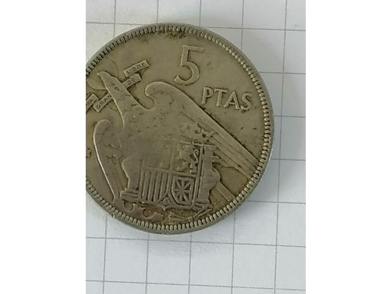 5 PEZETA 1957.ŠPANIJA