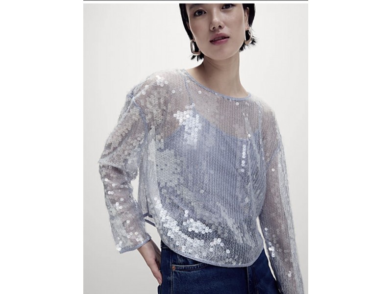 M&S sequin bluza 38 NOVO