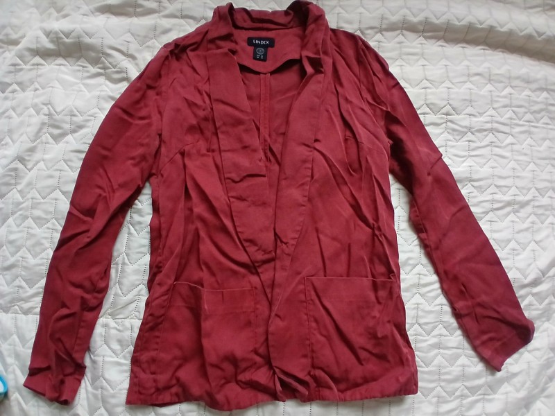 Lindex cigla-bordo-crveni liocel blejzer, XS