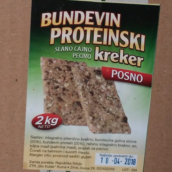 BUNDEVIN PROTEINSKI KREKER BIO KUTAK 2kg