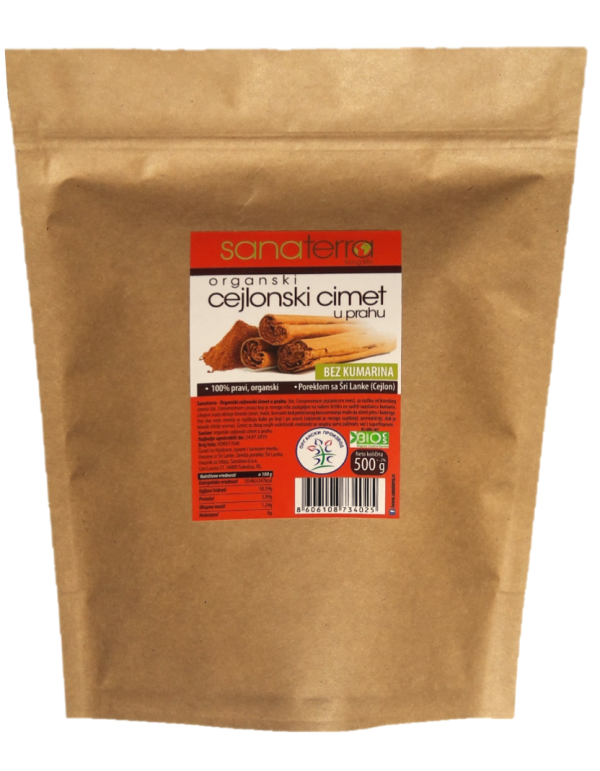 ORGANSKI CEJLONSKI CIMET 500g SANATERRA