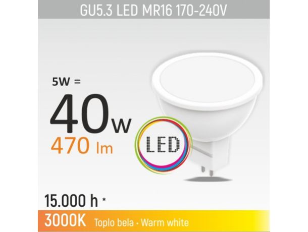 LED SIJALICA GU5.3/MR16/5W3000