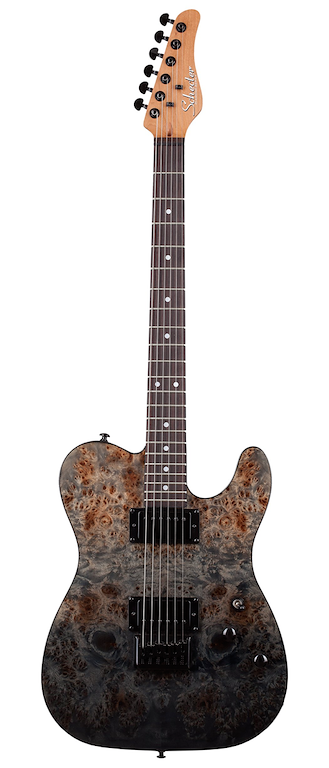 Schecter PT STANDARD Black Fade Burst Burl 3955