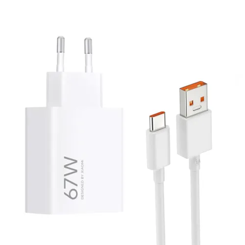 Kucni punjac Xiaomi HyperCharge 67W sa USB na Type C kablom beli EU