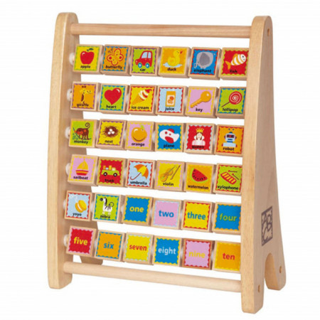 Hape Alphabet Abacus - Edukativnni drveni abakus za učenje slova i brojeva