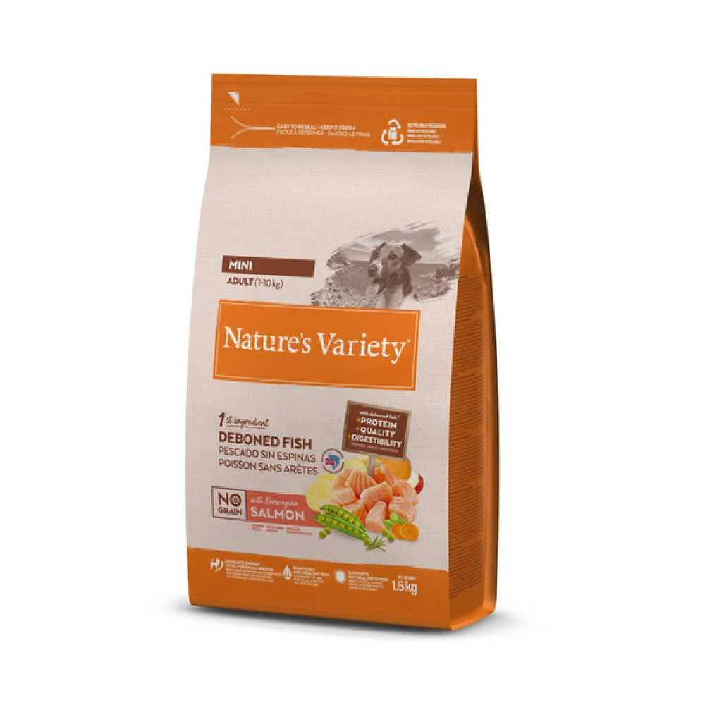Nature's Variety hrana za pse No Grain Mini Adult - Salmon 1.5kg