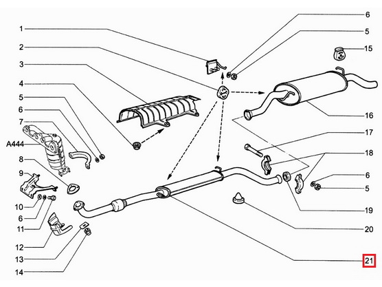 Lonac auspuha srednji sa pletenicom *11003076*