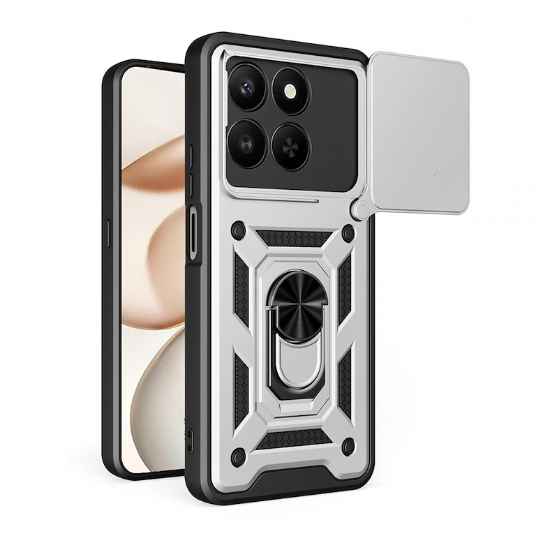 Zastitna maska (futrola) Hard Shield - Huawei Honor X7d 4G/400 Smart 5G siva