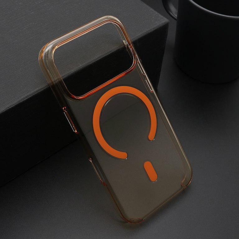 Zastitna maska (futrola) AMBER providna MagSafe - iPhone 17 Pro narandzasta (MS)