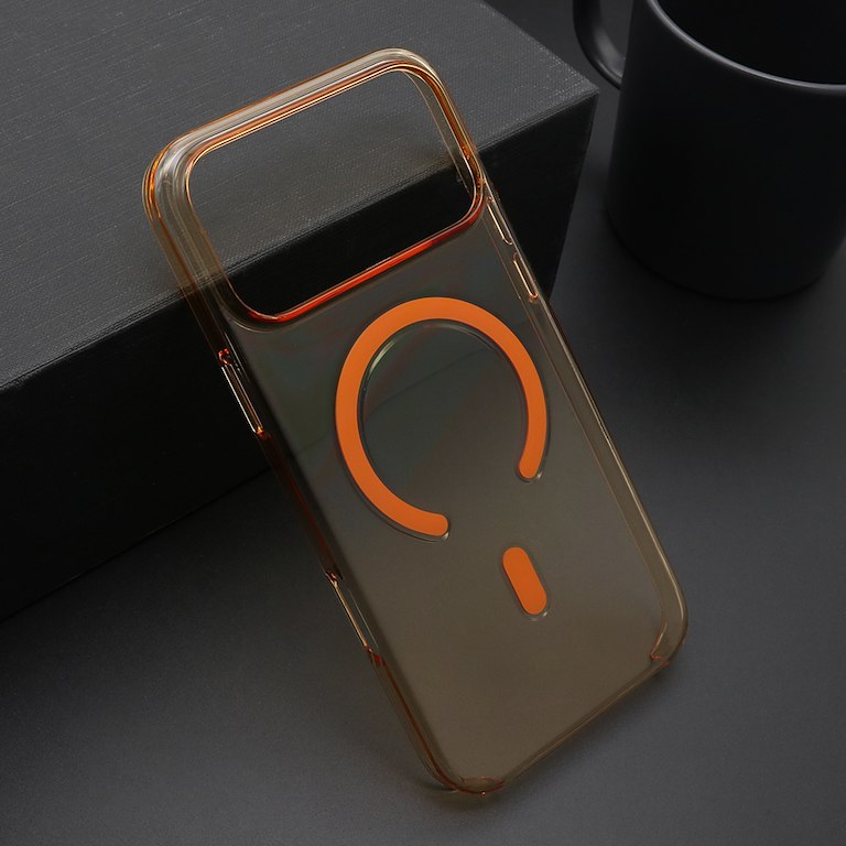 Zastitna maska (futrola) AMBER providna MagSafe - iPhone 17 Pro Max (6.9) narandzasta (MS)