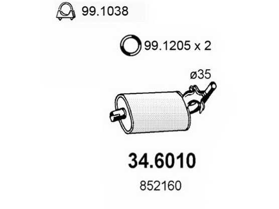 Lonac auspuha srednji *11603045*