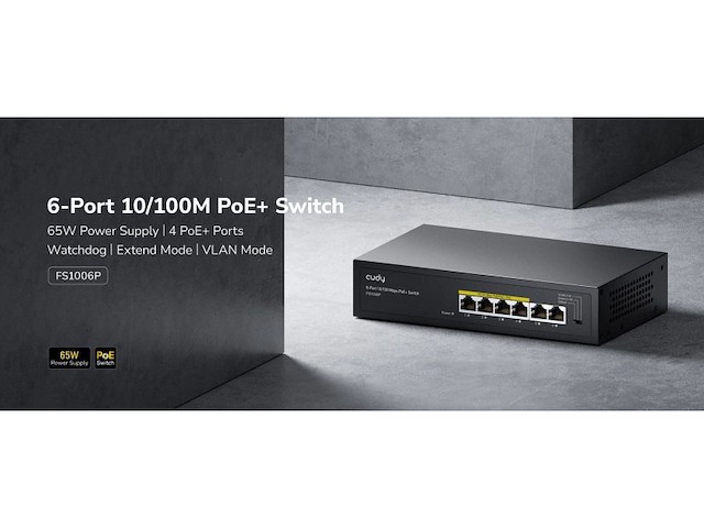Cudy FS1006P V3.0 PoE+ Switch 6-port CCTV-VLAN
