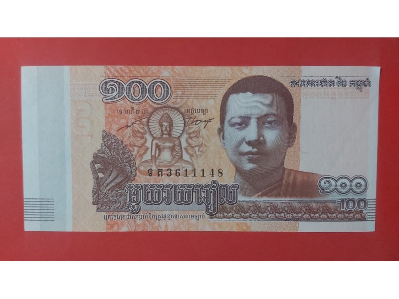 100 riels 2014 god Kambodza UNC