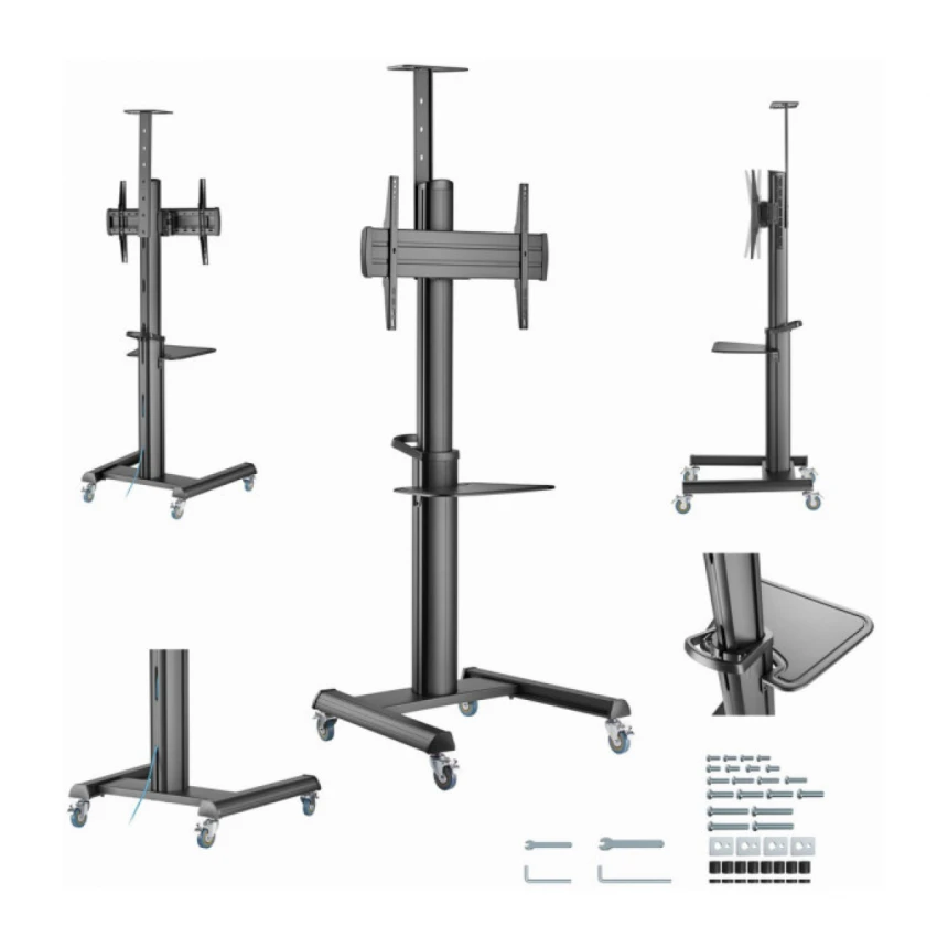 TVS-70T-02 Gembird Mobilni sto sa tockicima, 37-70, crne boje