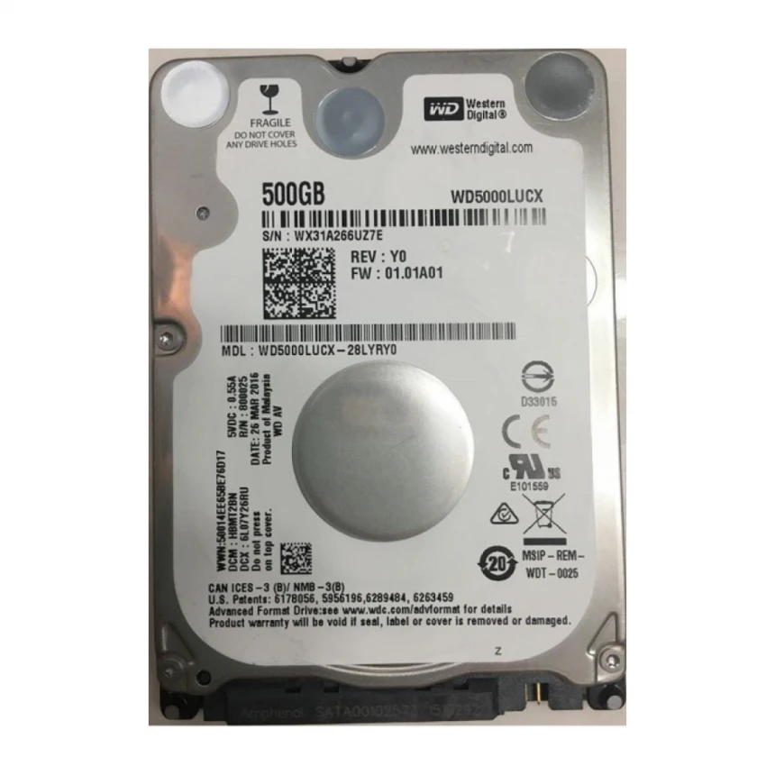 HDD 2.5 ** 500GB WD5000LUCX WD 16MB 5400RPM SATA 7mm