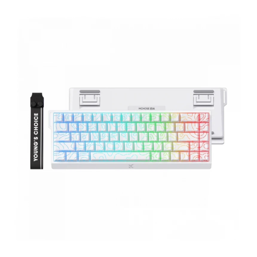 Gaming tastatura MCHOSE Ace 68 Hall Effect Magnetic Switch white topographic