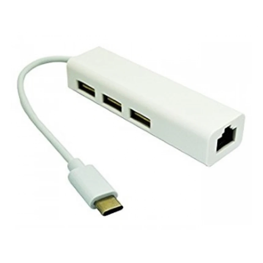 E-GREEN USB 3.1 tip C HUB (3 port USB 2.0 + 1port fast ethernet)