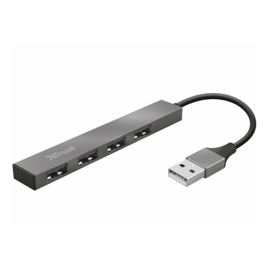 Adapter TRUST HALYX USB2.0/4xUSB/Aluminjum/siva