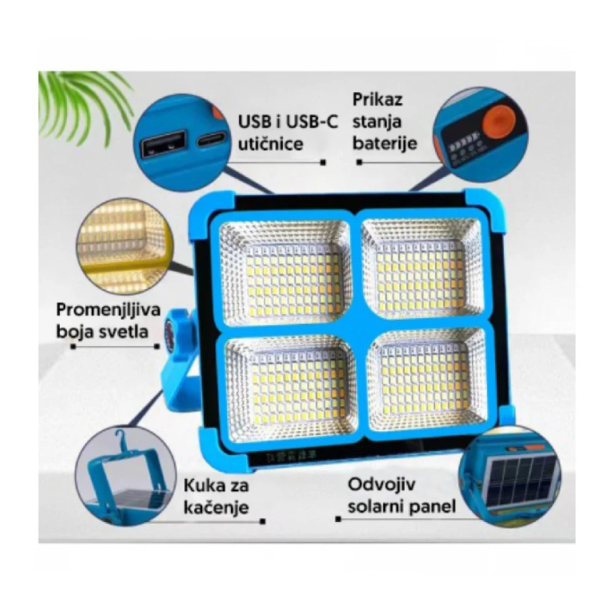 Solarna serviserska LED lampa 288xSMD LED 5600mAh YW13501-3341