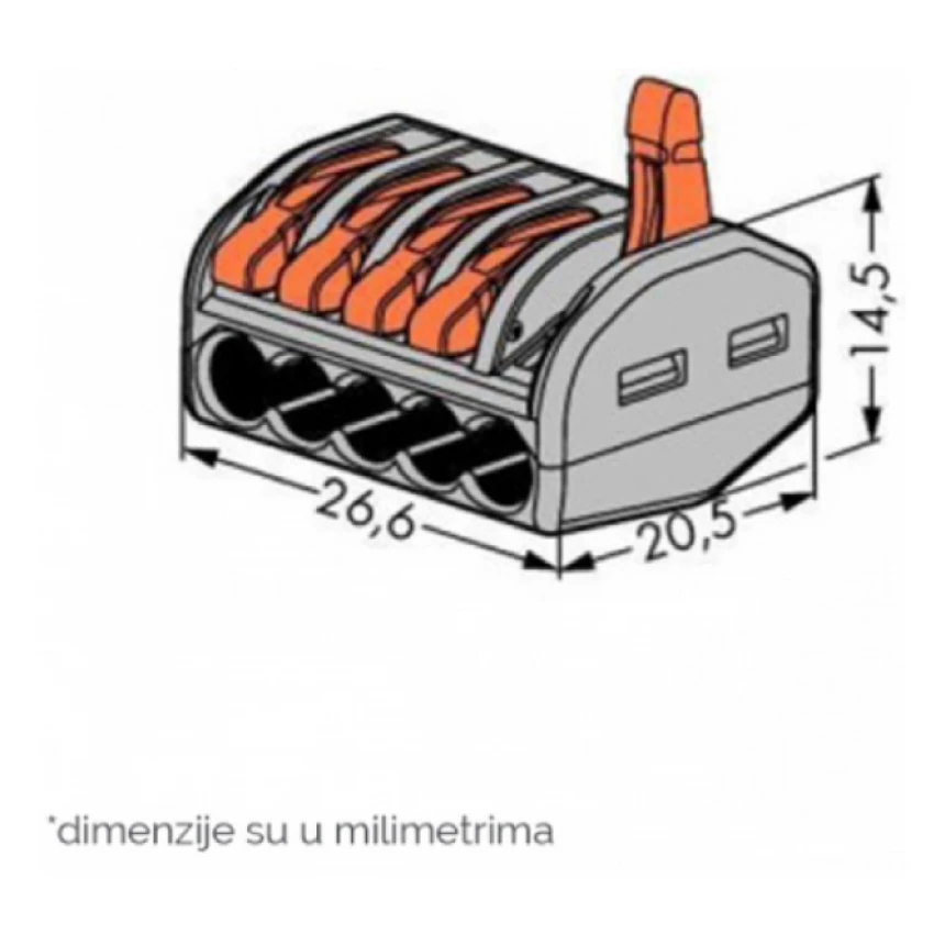 Bezvijacna spojnica vodova 5P 0.08-2.5mm2 (pakovanje 10kom)