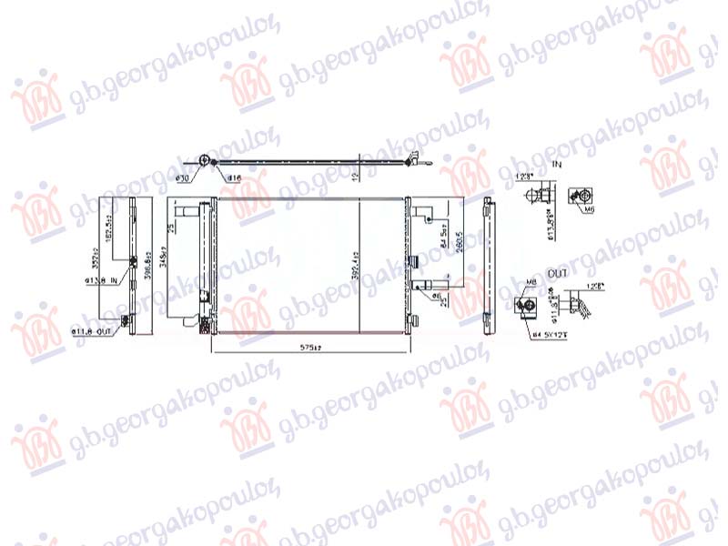 HLADNJAK KLIME 2.5 BENZIN (RS) (544×379) (NISSENS) SKODA OCTAVIA 7 (2020-) (OEM: 8V0816411A)