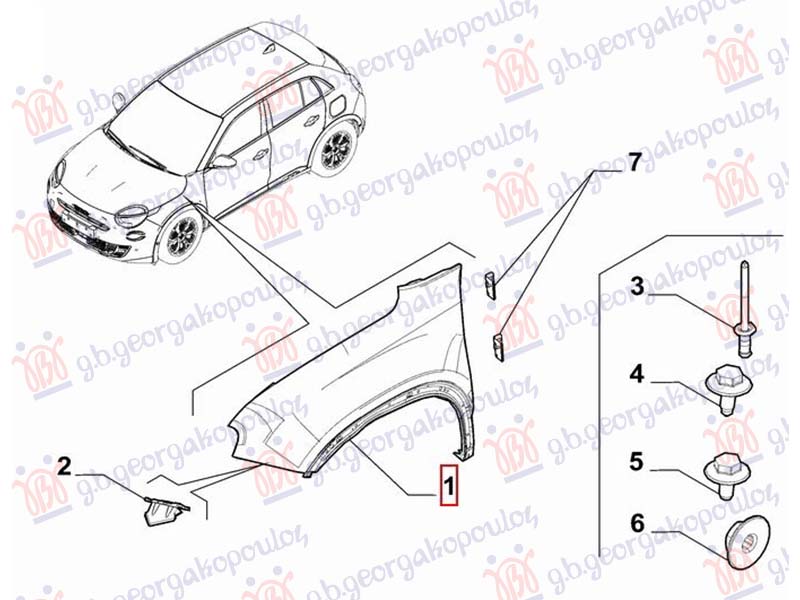 BLATOBRAN (O) Leva str. FIAT 600 (2023-) (OEM: 52205394)